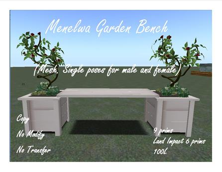 Second Life Marketplace - menelwa garden bench