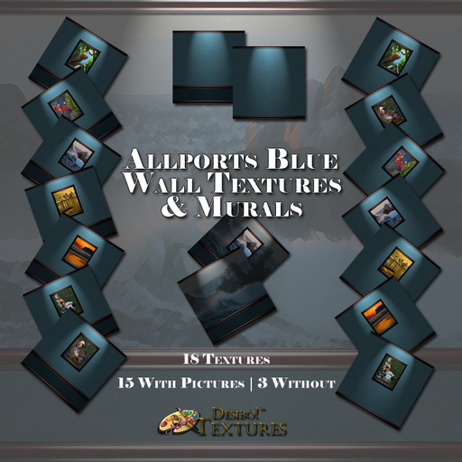 Second Life Marketplace - Desibo!™ Allports Blue Wall Textures & Murals