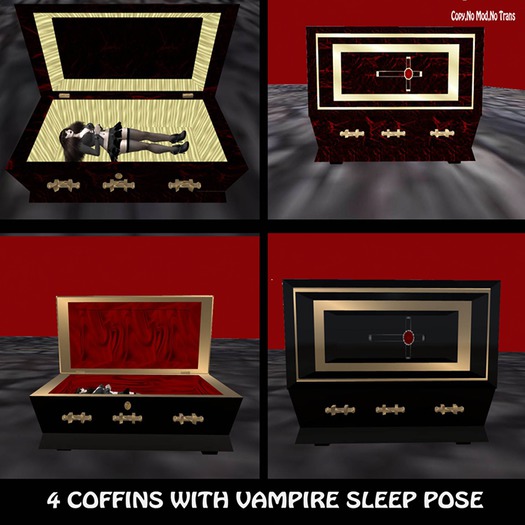 Second Life Marketplace - Vampire Coffins - 4 Simple Coffins