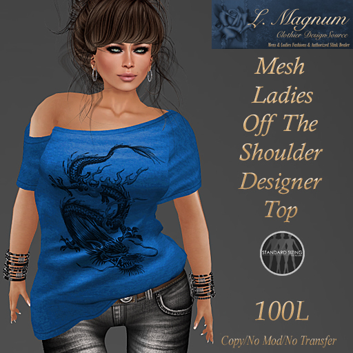 Second Life Marketplace - LadyM's Mesh Ladies Off Shoulder Designer Top ...