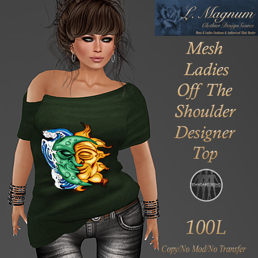 Second Life Marketplace - LM's Mesh Ladies Off Shoulder Designer Top ...