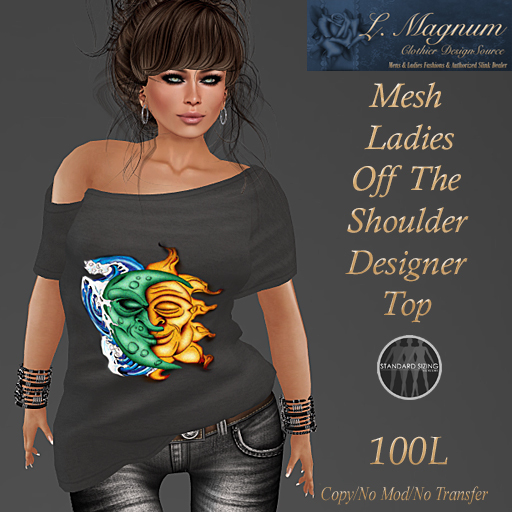 Second Life Marketplace - LM's Mesh Ladies Off Shoulder Designer Top ...