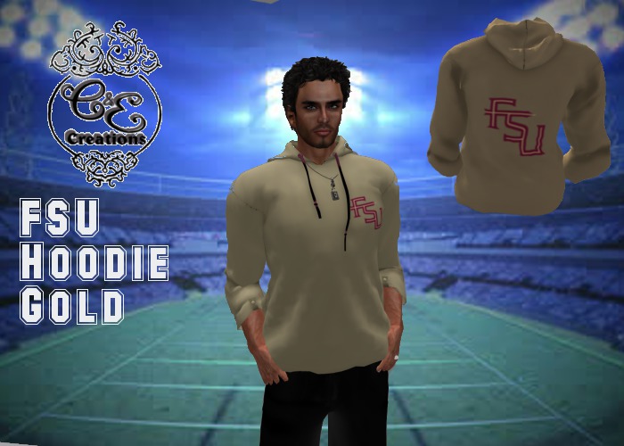 Second Life Marketplace - C&E Creations Hoodie - FSU Gold - Sleeves (BOX)