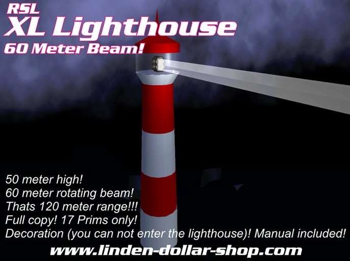 Second Life Marketplace - RSL XL Lighthouse (60 meter beam!)