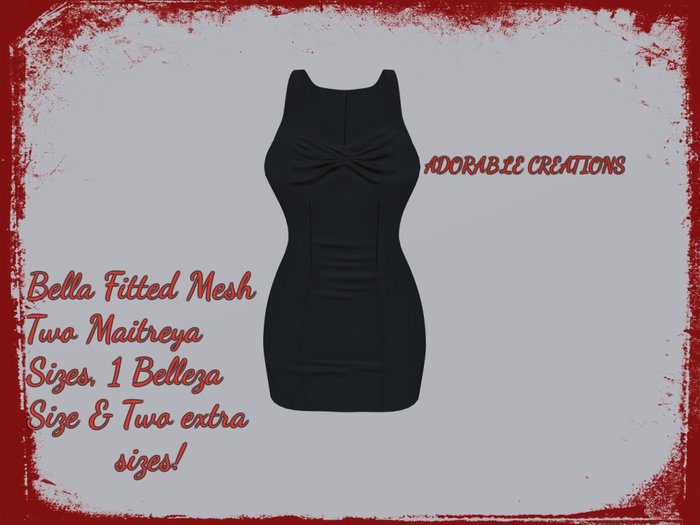 Second Life Marketplace - **AC** Bella Fitted Mesh *Black* Maitreya ...