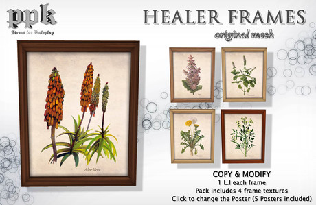 Second Life Marketplace - PPK Healer Frames Herbs Set Mesh