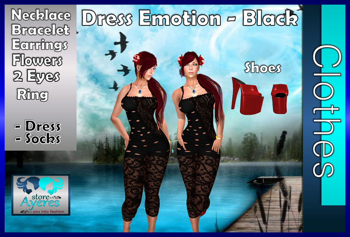Second Life Marketplace - **((S.A))** Dress Emotion Black For TMP ...