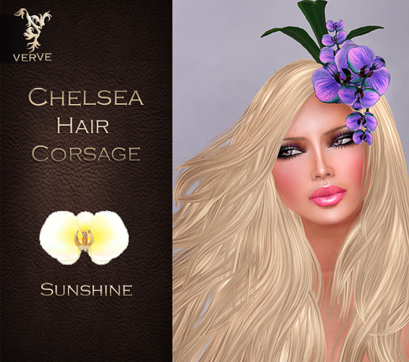 Second Life Marketplace - *VERVE* Hair Corsage -Chelsea (Sunshine)