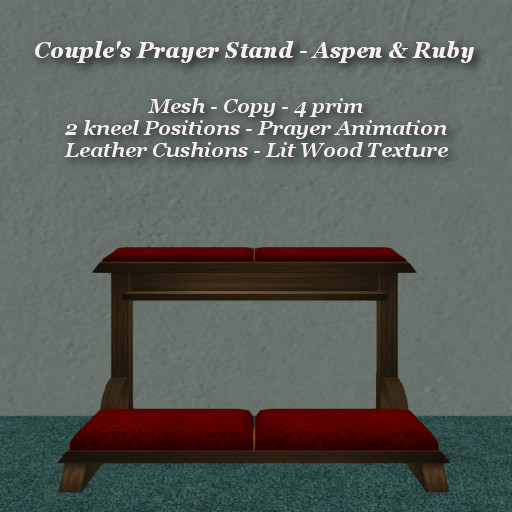 Second Life Marketplace - Couple's Prayer Stand Aspen & Ruby Leather