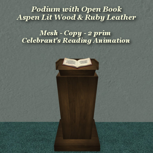 Second Life Marketplace - Podium Open Book Aspen & Ruby Leather