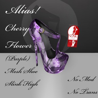 Second Life Marketplace - Alias! Cherry Flower Purple Heels *Bagged*