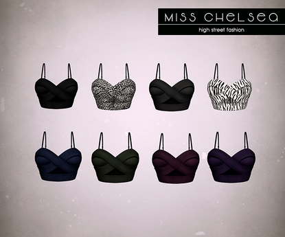 Second Life Marketplace - .miss chelsea. Cross Bralet Grey Leopard ...