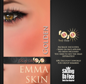 Second Life Marketplace - *** rojo *** Sking Emma Golden Da Face ...