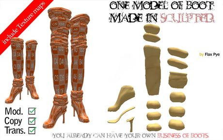 Second Life Marketplace - Box of Business of boots sm 003 :: sculpted ...