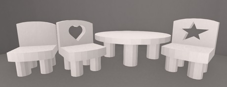 Second Life Marketplace - Kid's Table and Chair Set - meshes (Full Perm)
