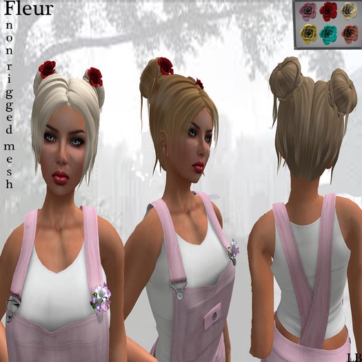Second Life Marketplace - LB Fleur mesh updo hair 3 blond colors