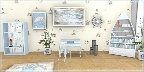 Second Life Marketplace - ! {SPS} Nautical Blue Bedroom Set