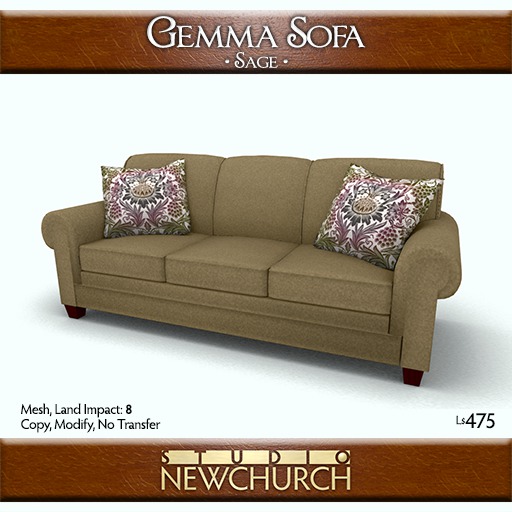 Second Life Marketplace - :: N :: Gemma Sofa, Sage