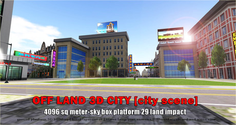 Second Life Marketplace - OFF Land 3D City scene for 4096 sq meter Land.