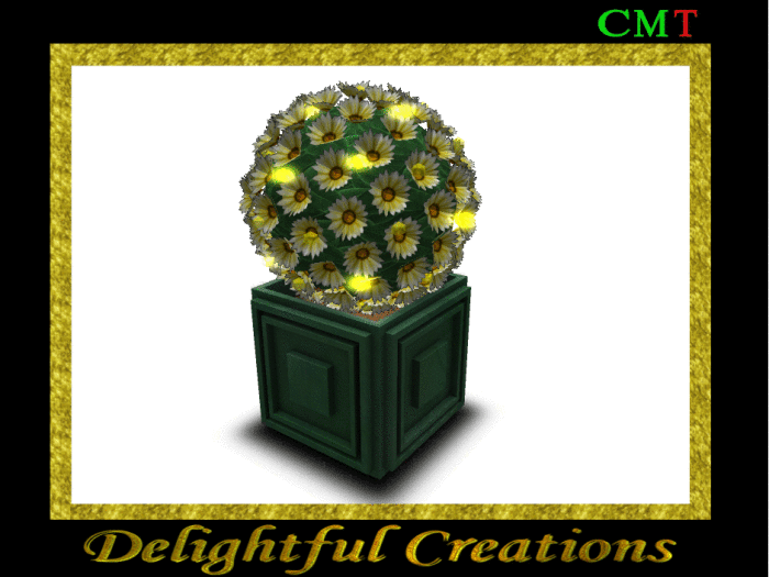 Second Life Marketplace - Yellow Daisy Lighted Ball Topiary Short ...