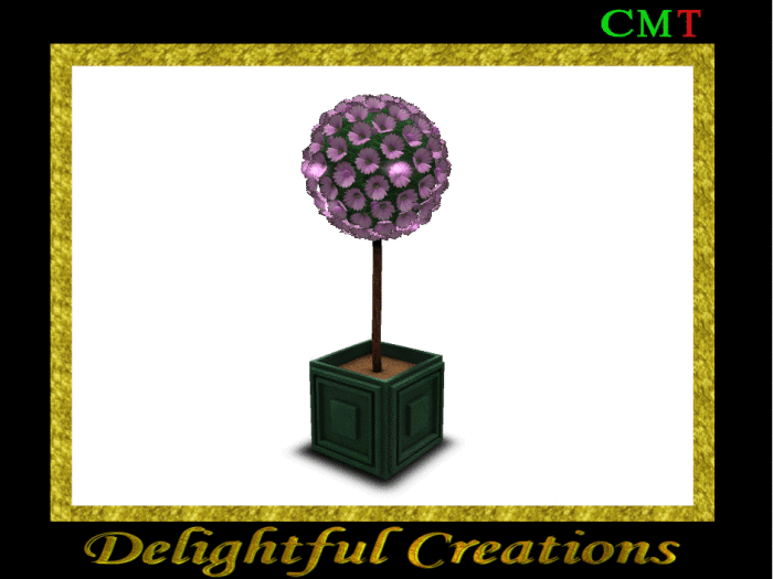 Second Life Marketplace - Pink Daisy Lighted Ball Topiary Tall, Touch ...