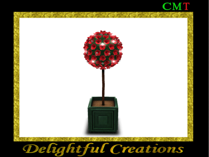 Second Life Marketplace - Red Hibiscus Lighted Ball Topiary Tall, Touch ...
