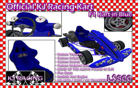 Second Life Marketplace - KJ Next GEN F1 Go Kart in Blue
