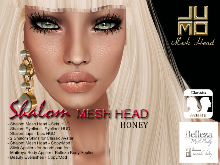 Second Life Marketplace - .:JUMO:. Shalom Skin Mesh Head Honey