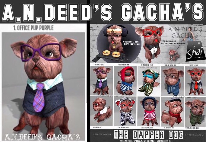 Second Life Marketplace - *Shai* The Dapper Dog - Office Pup Purple ...