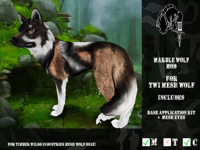 Second Life Marketplace - *CMFL* TWI WOLF - Marble Wolf mod (boxed)