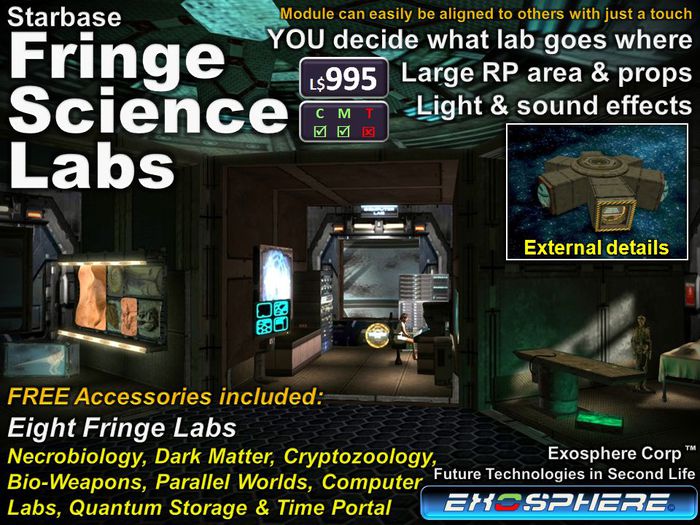 Second Life Marketplace - Starbase Fringe Science Laboratories [30 prims]