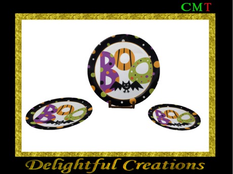 Second Life Marketplace - 3 Decorator Halloween Boo Plates