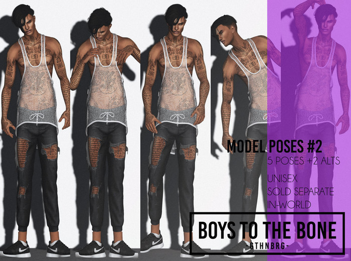 Second Life Marketplace - BOYS TO THE BONE - model poses #2