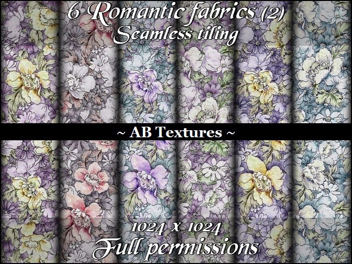 Second Life Marketplace - 6 romantic fabrics (2) 1024x1024 Seamless ...