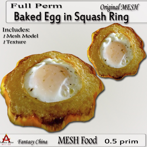 Second Life Marketplace - Fantasy China Mesh Baked Egg in Squash Ring 0 ...