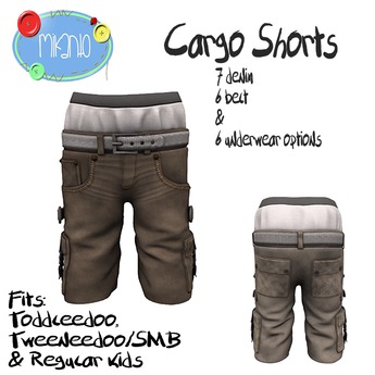 Second Life Marketplace - Mikanto - Cargo Shorts with texture changer HUD