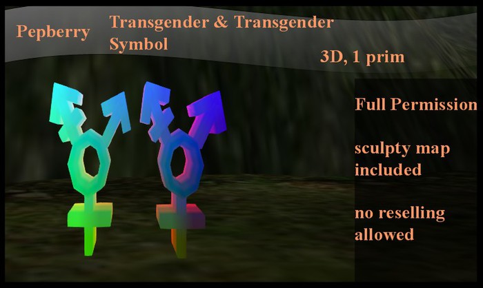 Second Life Marketplace - *Pepberry* Transgender & Transgender symbol ...