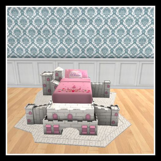 Second Life Marketplace - Pink Castle Toddler bed frame