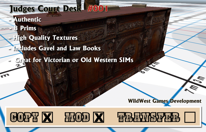 Second Life Marketplace - Antique Judicial Desk
