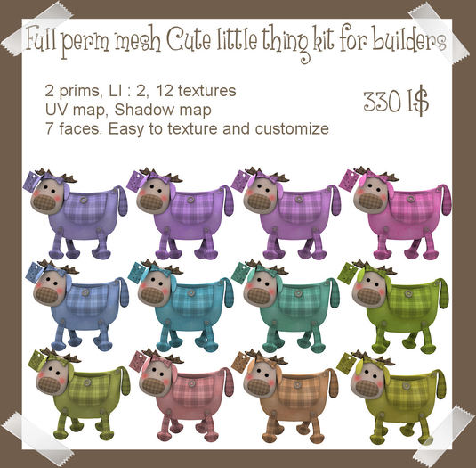 Second Life Marketplace - Full Perm MESH Cute Little Thing 2 kit for ...