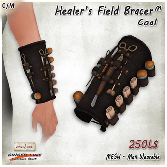 Second Life Marketplace - [Ginger Line] Healer Field Man Bracer - Coal ...