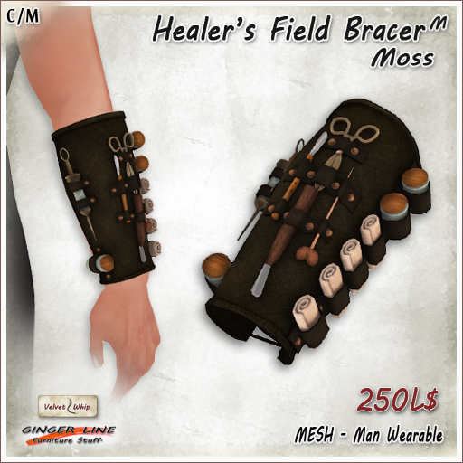 Second Life Marketplace - [Ginger Line] Healer Field Man Bracer - Moss ...