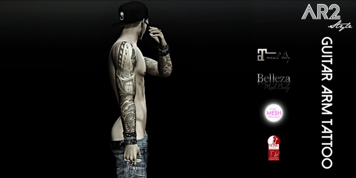 Second Life Marketplace - [AR2 Style] The Guitar Arm Tattoo