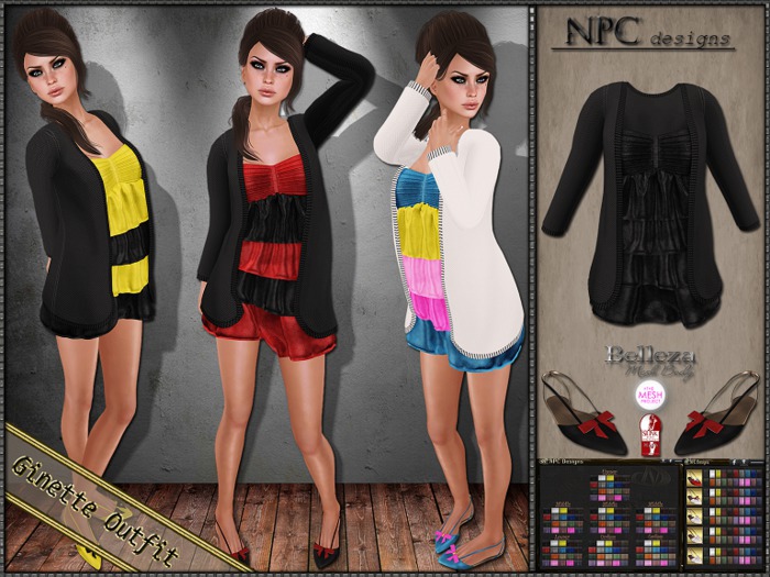 Second Life Marketplace - NPC Mesh Ginette Outfit + Slink/TMP/Belleza ...