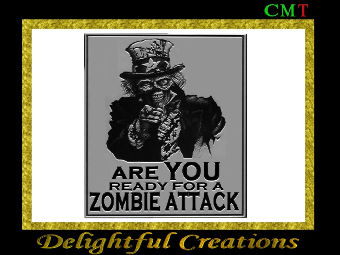 Second Life Marketplace - Are You Ready for a Zombie Attack Sign