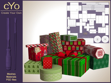 Second Life Marketplace - cYo Stack of 12 Presents - Christmas, full ...