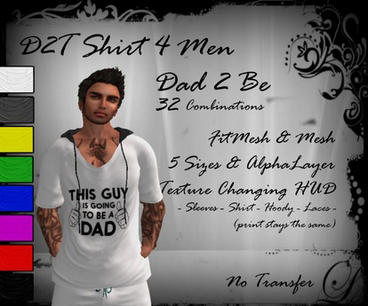 Second Life Marketplace - =D2T Shirt 4 Men= Dad2Be *fitmesh & mesh*