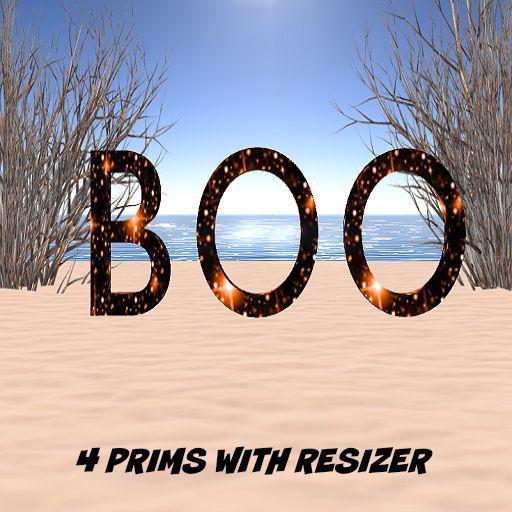 Second Life Marketplace - * Flashy Orange " Boo " Logo with Resizer - Mesh