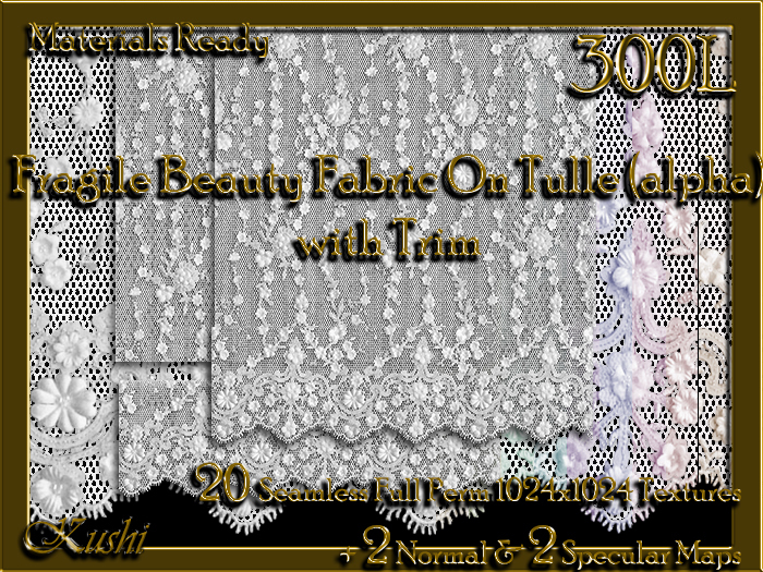 Second Life Marketplace - Fragile Beauty on Tulle with Trim ALPHA ...