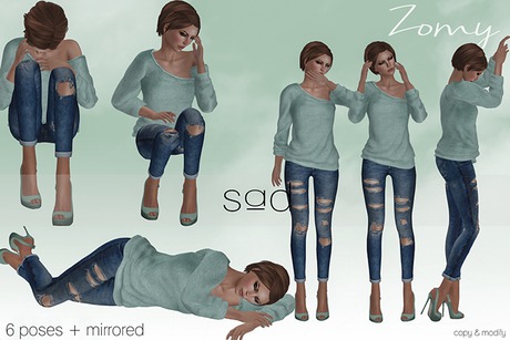 Second Life Marketplace - Zomy - Sad Posepack